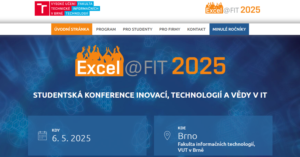 Logo - Excel@FIT 2025 - Studentská Konference Inovací, Technologií a ...